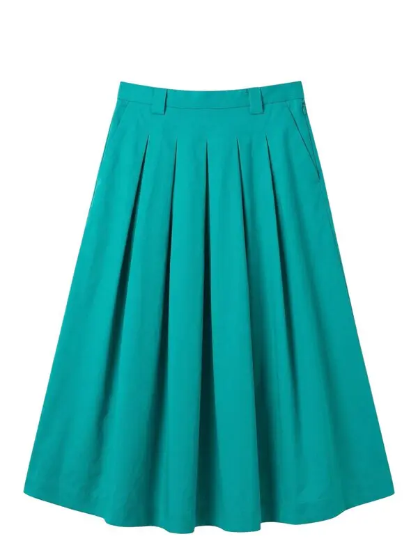 LOUCHE Alexia Recycled Cotton Midaxi Skirt - Green