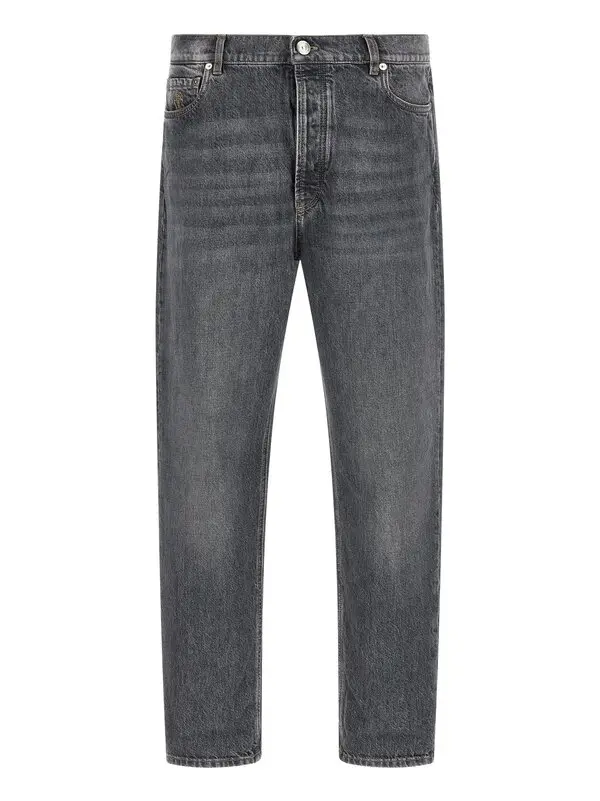 Brunello Cucinelli Greyscale Straight Leg Jeans - Gray