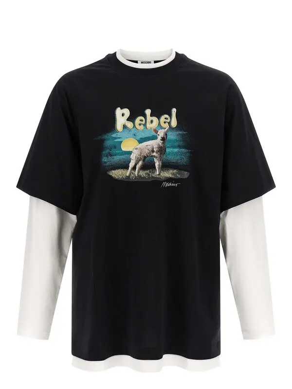 Moschino Double Layer 'rebel' T-shirt - Multicolor