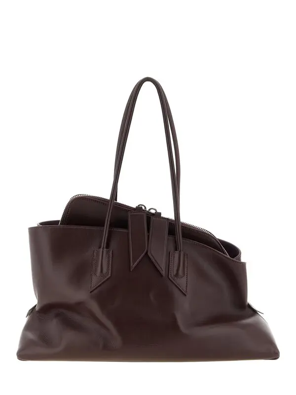 Attico La Passeggiata Medium" Smooth Calf Leather Shoulder Bag - Purple