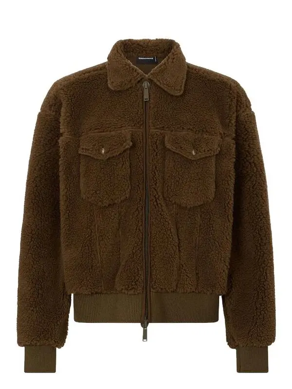 Dsquared2 Teddy Fleece Trucker Jacket - Brown