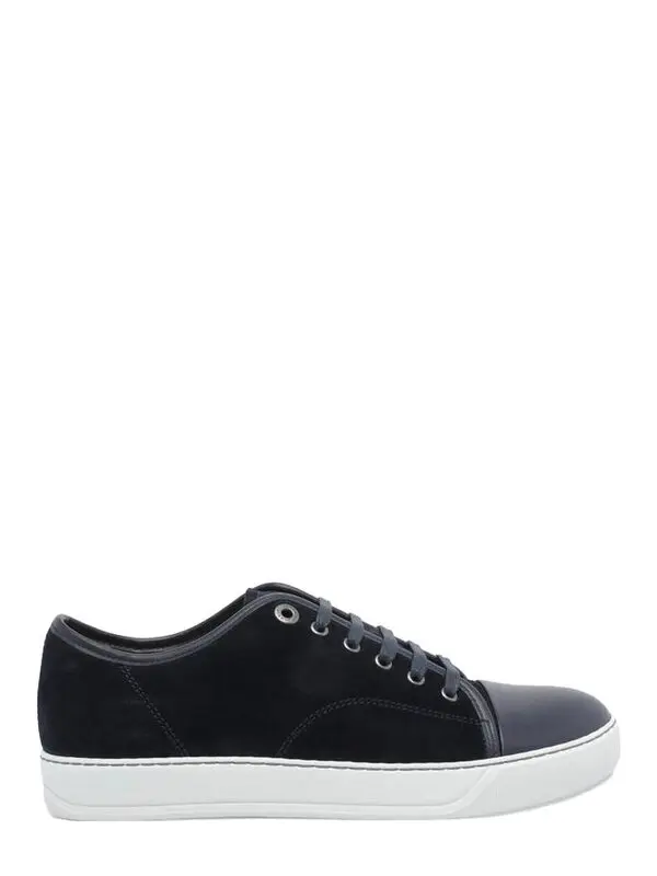 LANVIN Suede And Leather Low-top Sneakers - Blue