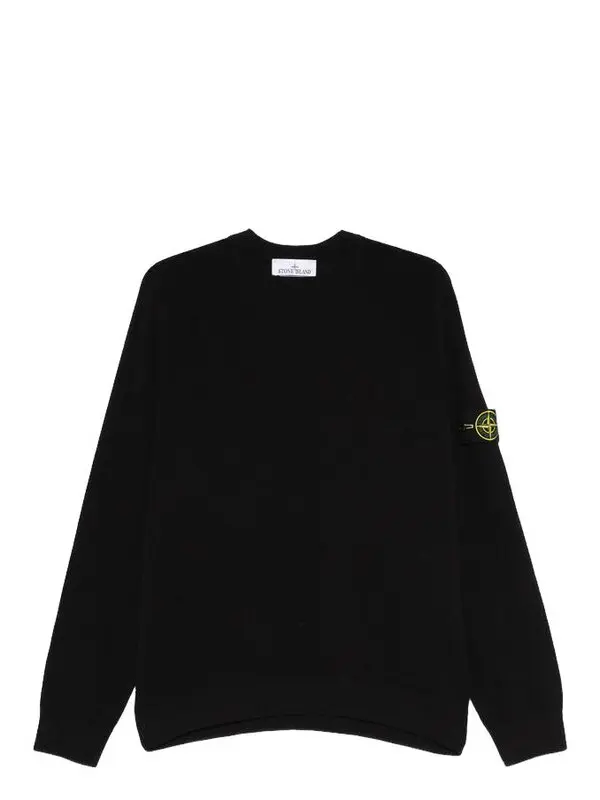 Stone Island Organic Cotton Crew Neck Sweater - Black