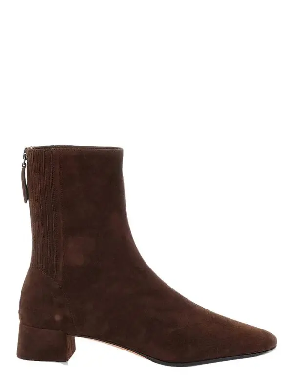 AQUAZZURA Mid Calf Zip Up Boots - Brown