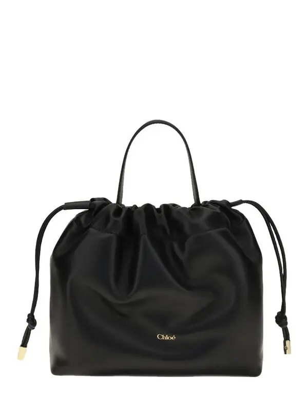 Chloé Leather Drawstring Shoulder Bag - Black