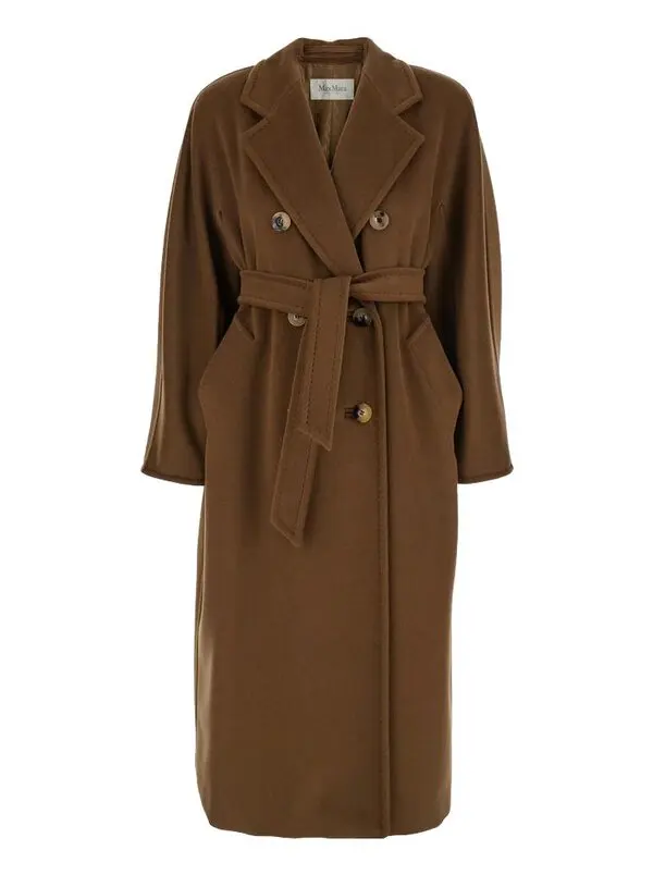Max Mara Double Breasted Wool-cashmere Blend Coat - Brown