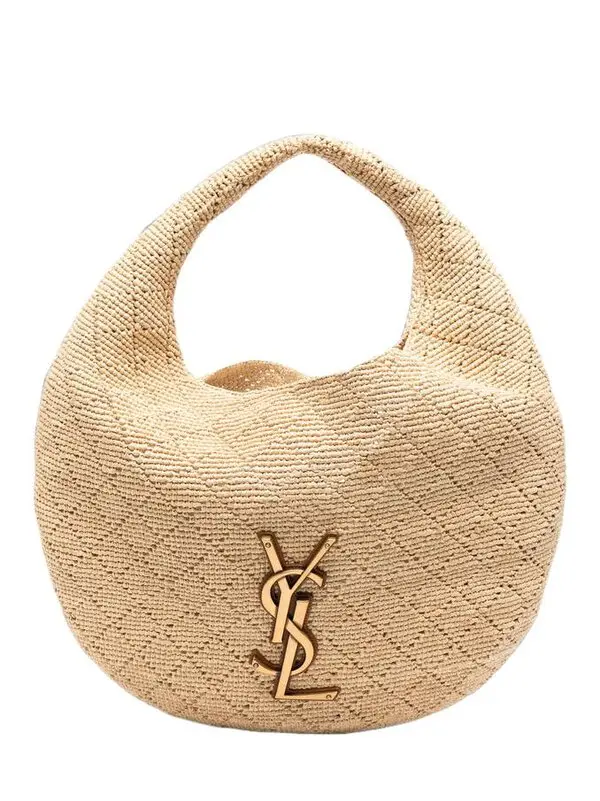 Saint Laurent Woven Raffia Tote Bag - Cream