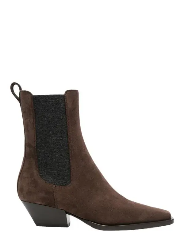 Brunello Cucinelli Suede Chelsea Boots - Brown