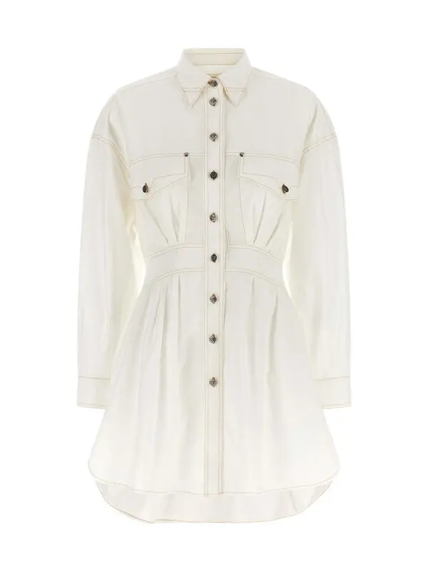 Versace Medusa Head Button Shirt Dress - White
