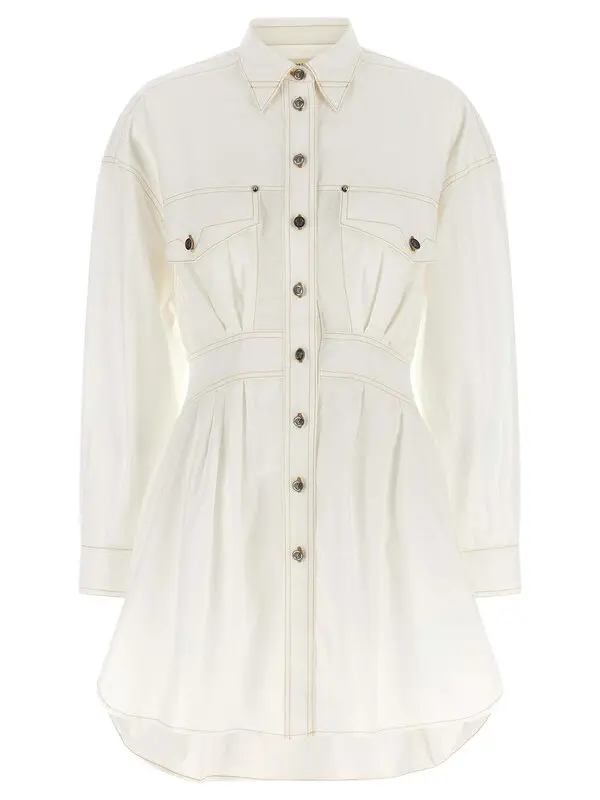 Versace Medusa Head Button Shirt Dress - White