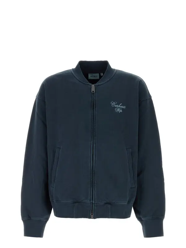 Carhartt Work In Progress Navy Cotton Longhand Bomber - Blue
