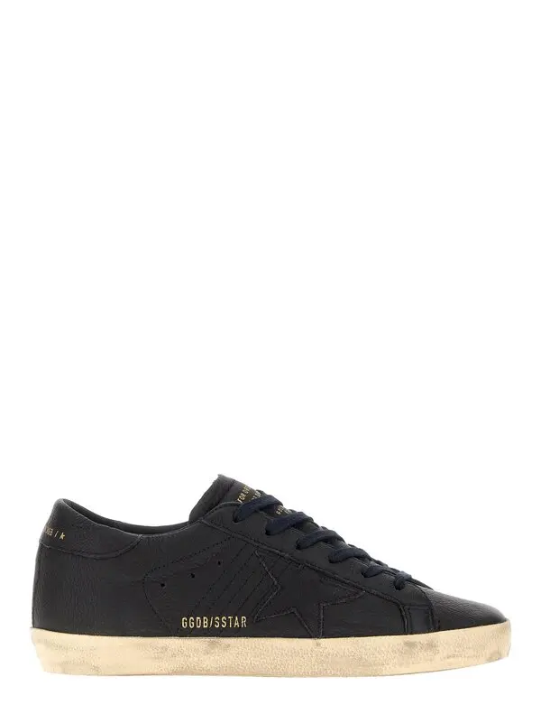 GOLDEN GOOSE Leather Super-star Sneakers - Blue