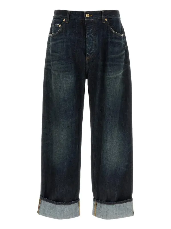 Dolce & Gabbana Stonewashed And Distressed Denim Jeans - Blue