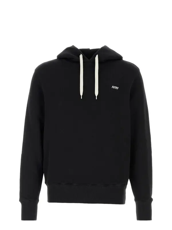 AUTRY Cotton Sweatshirt With Embroidered Logo - Black