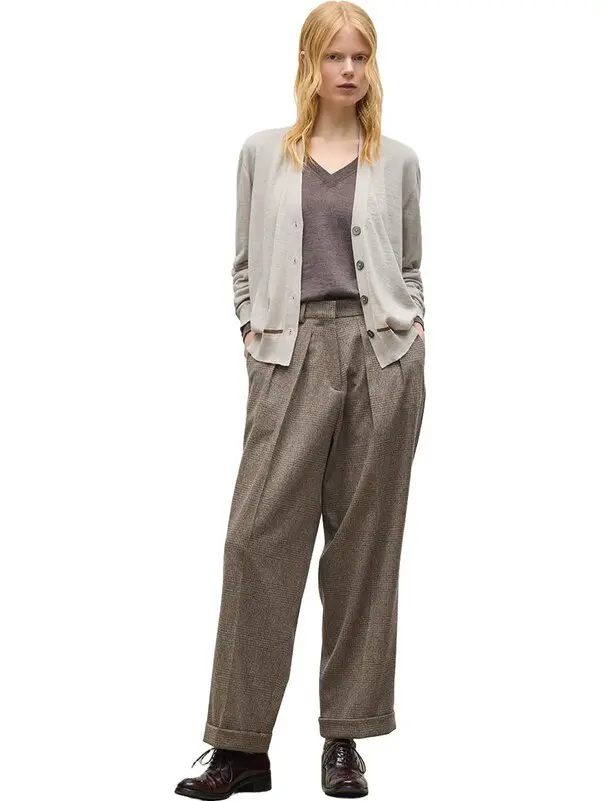 Johnstons Of Elgin Effie Superfine Cashmere V-neck Cardigan - Cream