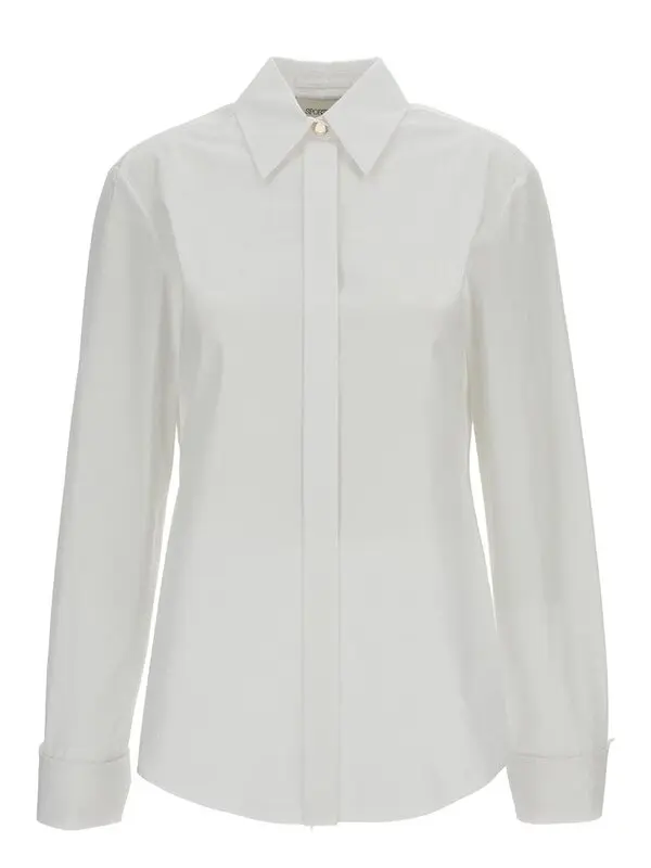 Sportmax Peplum Poplin Shirt - White