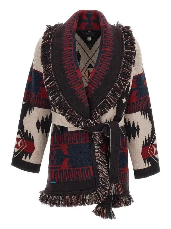 Alanui Icon" Jacquard Cashmere Cardigan - Multicolor