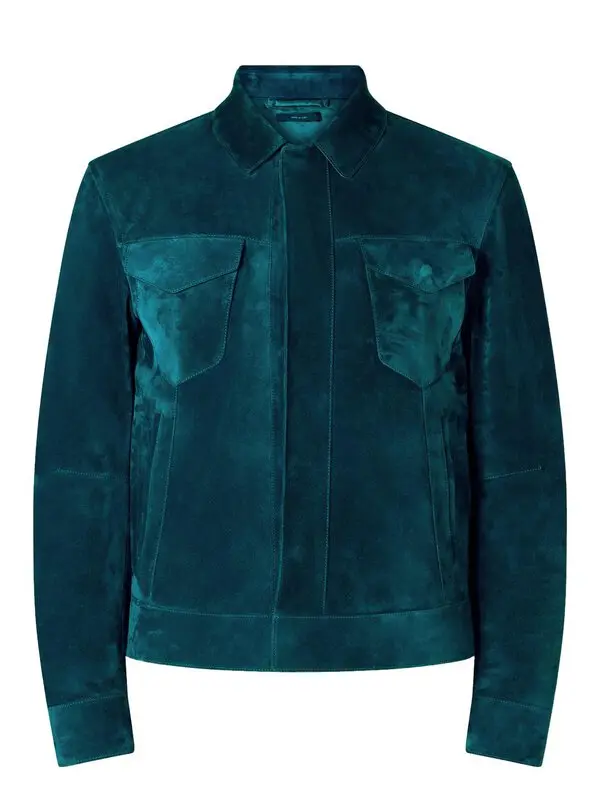 TOM FORD Slim-fit Suede Jacket - Green