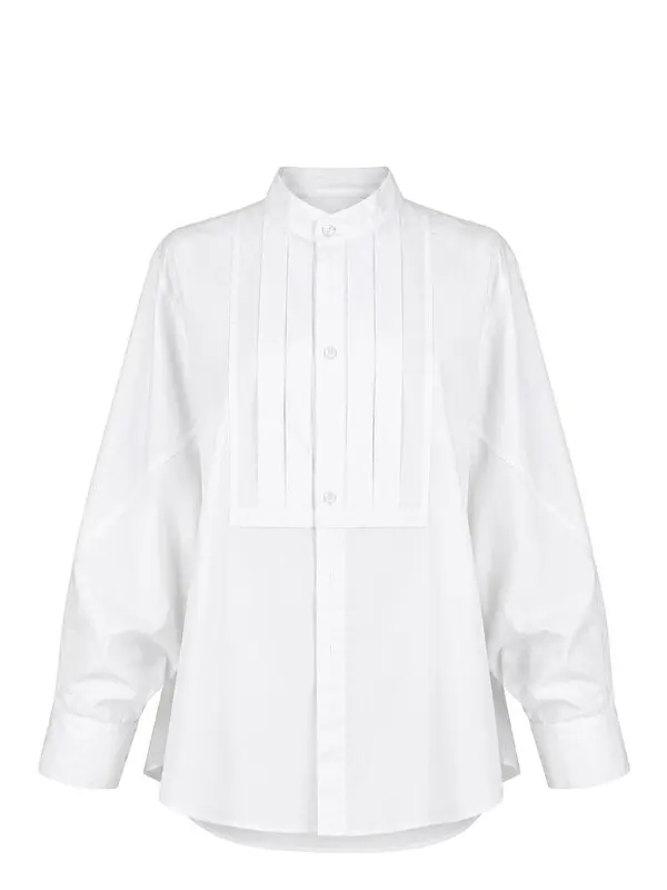 IZABELA MANDOIU Two-collar Fine Cotton Shirt - White
