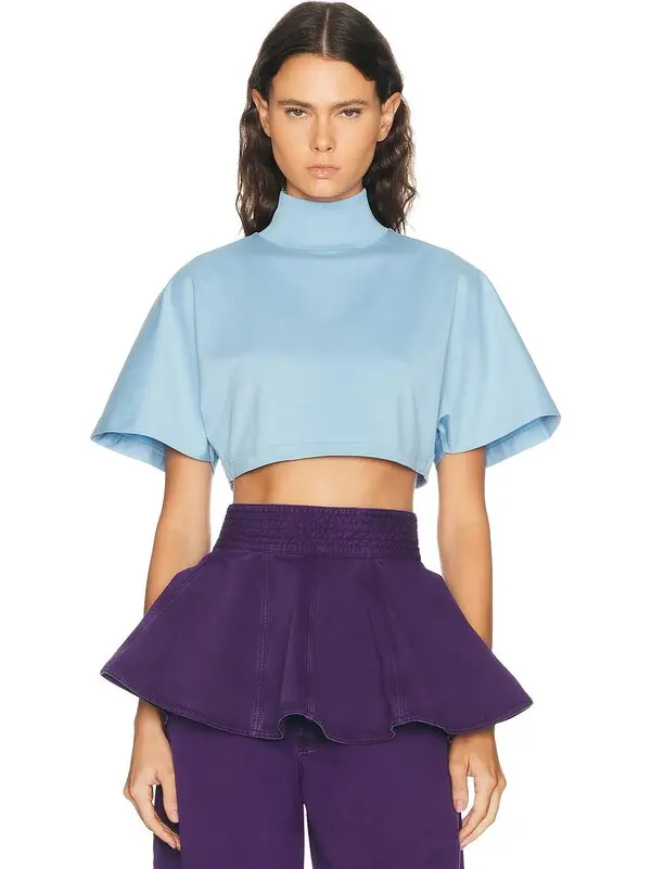 Alaïa Highneck Cropped T-shirt - Ciel