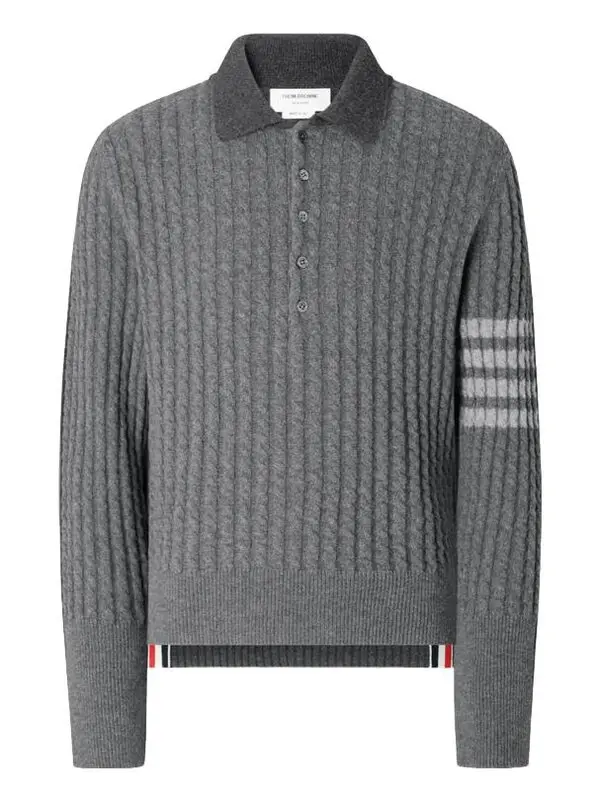 Thom Browne Grey Polo Shirts - Gray