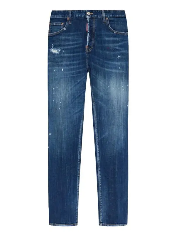 Dsquared2 Denim Jeans With Paint Splatter Effect - Blue