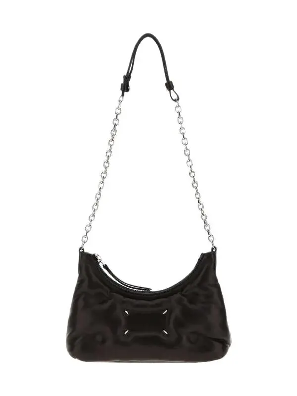 MAISON MARGIELA Padded Leather Shoulder Bag With Chain Strap - Black