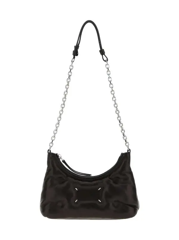 MAISON MARGIELA Padded Leather Shoulder Bag With Chain Strap - Black