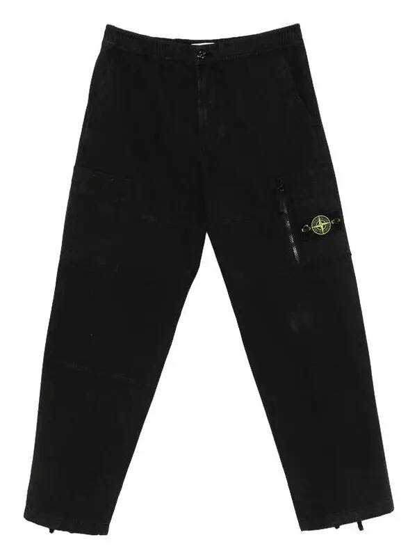 Stone Island Regular & Straight-leg Cargo Trousers - Black