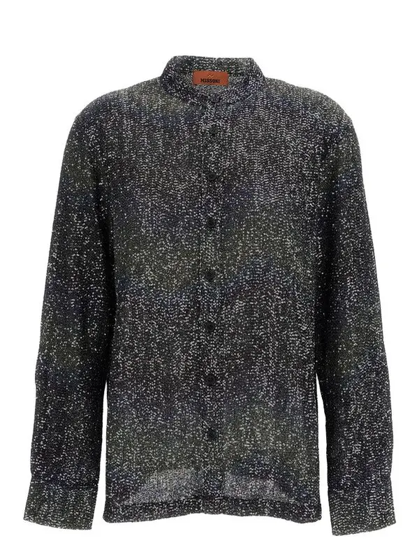 Missoni Oversized Shirt With Greek Key Motif And Sequins - Multicolor