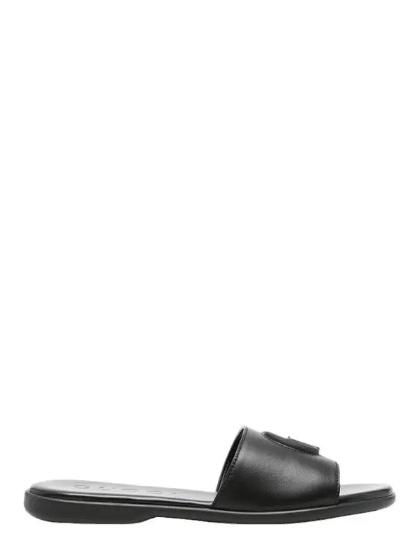 Gucci Leather Double G Slide Sandals - Black