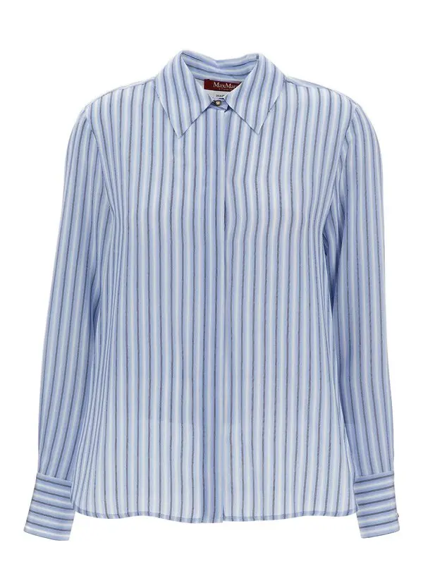 Max Mara Striped Silk Shirt - Multicolor