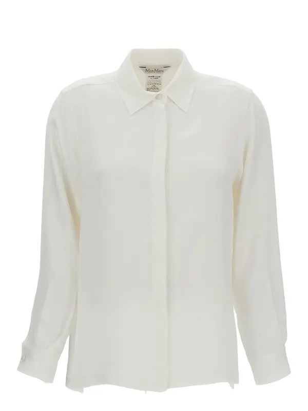 Max Mara Crêpe De Chine Shirt With Embroidered Monogram - Multicolor
