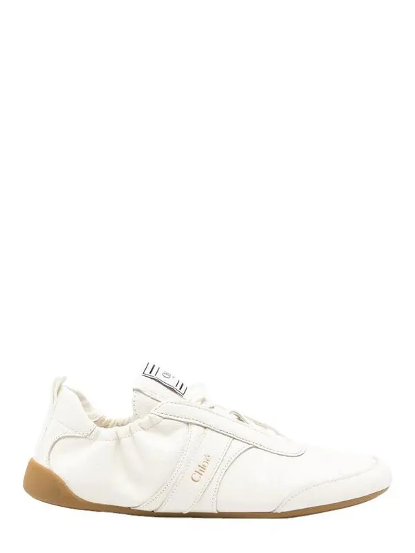 Chloé Off-white Leather Trainers - Cream