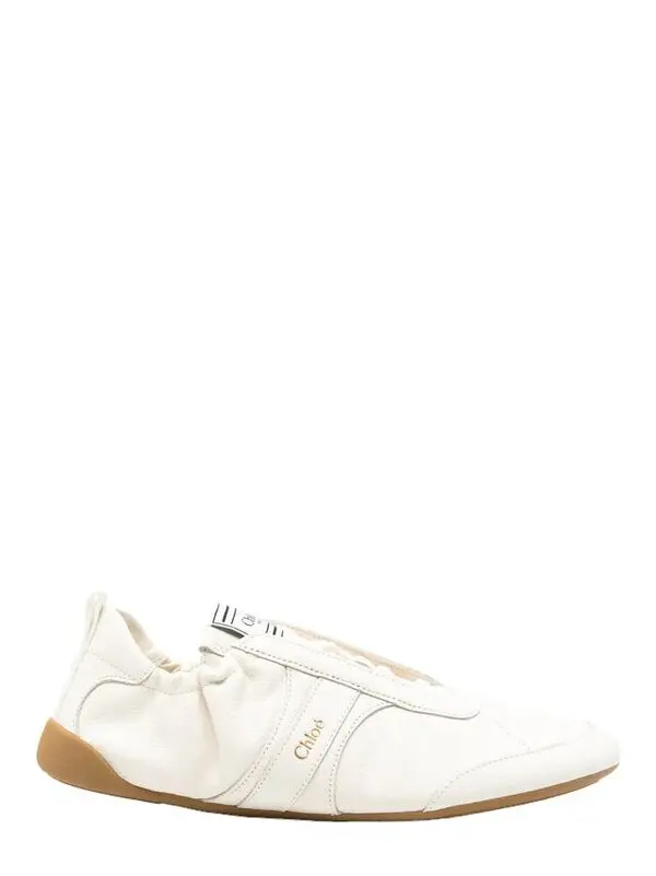 Chloé Off-white Leather Trainers - Cream