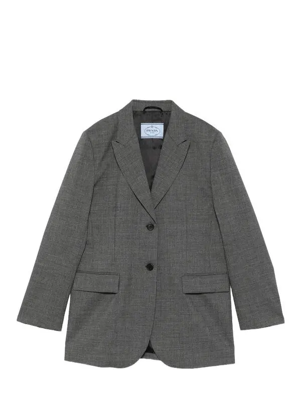 Prada Grey Virgin Wool Blazer - Gray