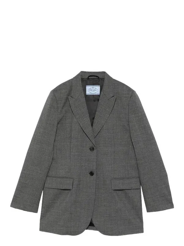 Prada Grey Virgin Wool Blazer - Gray