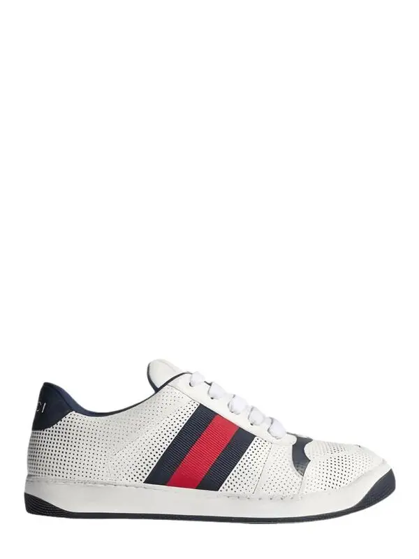 Gucci Low-top Trainers With Web-stripe Detail - White