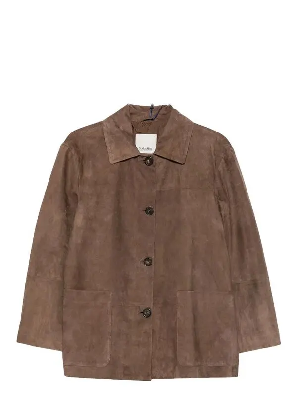 Max Mara Sueded Leather Jacket - Brown