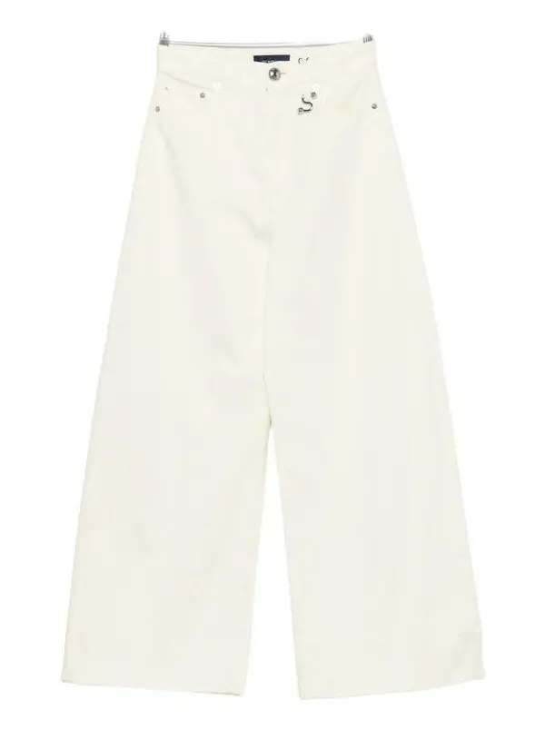 Sportmax Cotton Wide-leg Jeans - White