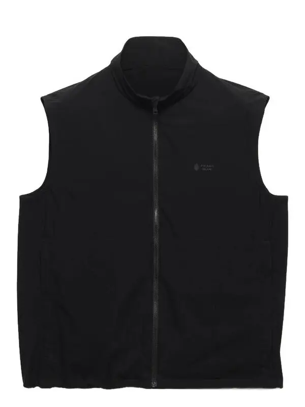 Prada Re-nylon Vest With Graphic Logo - Black