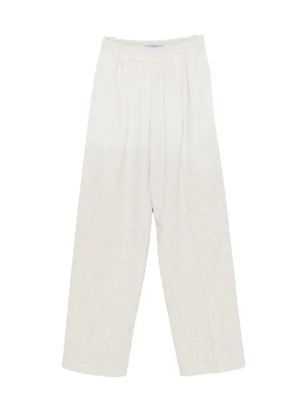 Prada Wide Leg Cotton Trousers - Gray