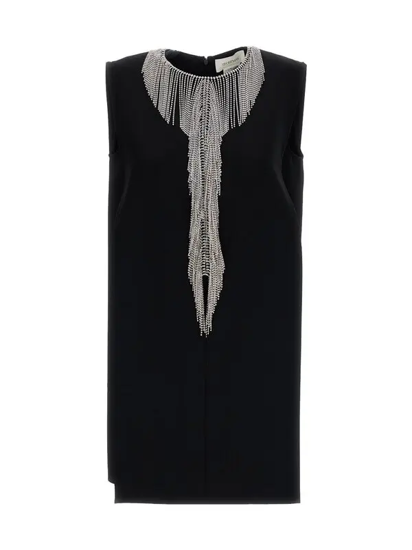 Sportmax Sleeveless Mini Dress With Rhinestone Fringe Embellishment - Multicolor