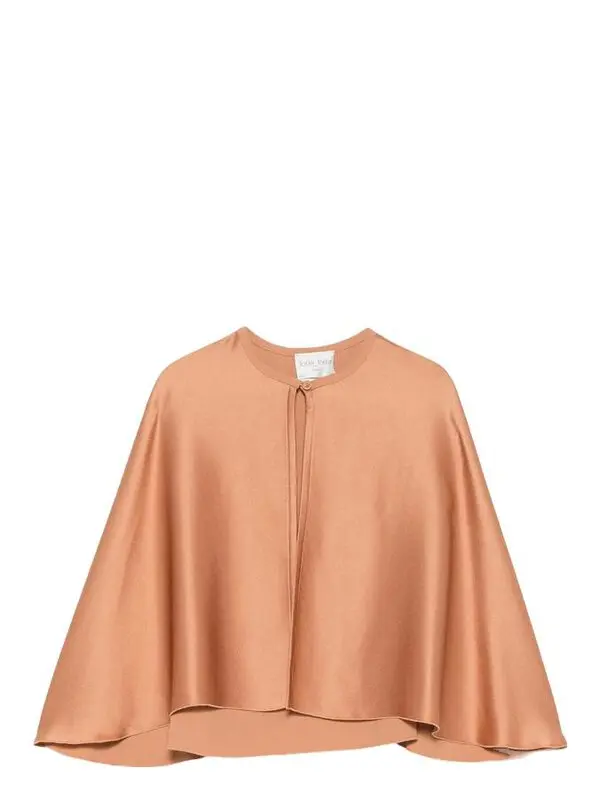 FORTE_FORTE Cropped Cape Jacket With Flared Sleeves - Cream
