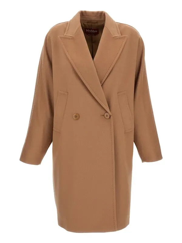 Max Mara Double-breasted Pure Wool Midi Coat - Multicolor