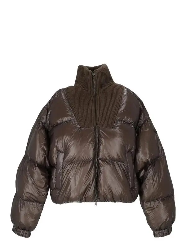 DIESEL® Padded Jacket With Stand Collar - Brown