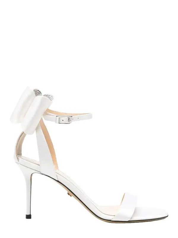 Mach & Mach Embellished Bow Stiletto Sandals - White