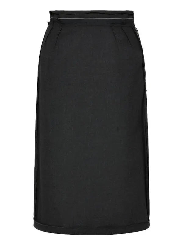 MAISON MARGIELA Wool A-line Skirt With Exposed Seams - Black