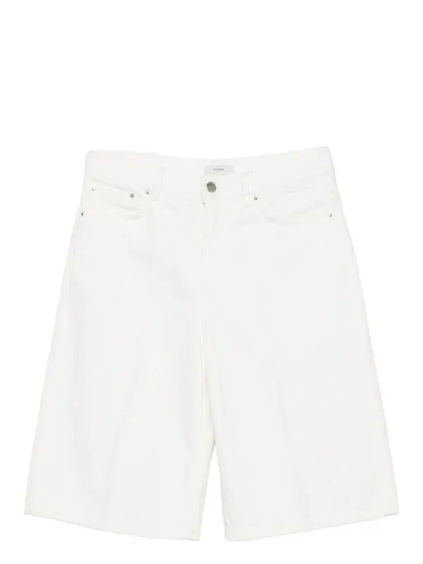 TOTEME Knee-length Denim Shorts - White