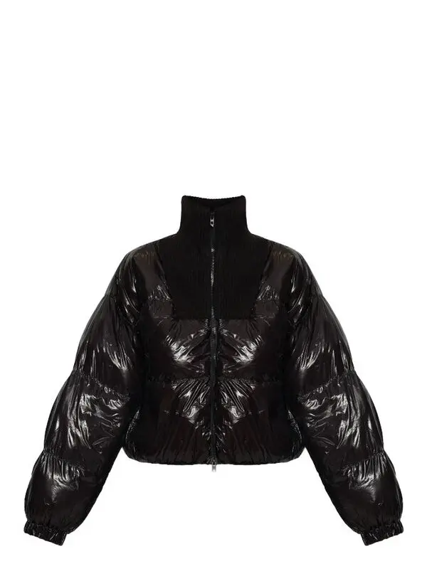 DIESEL® Padded High Neck Zip Up Jacket - Black